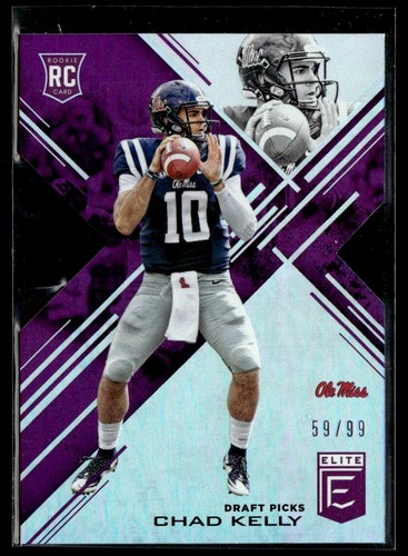 2017 Panini Elite Draft Picks Purple Chad Kelly 59/99 Ole Miss Rebels ...