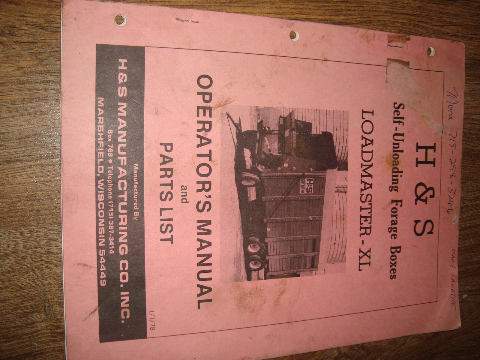 H&S Self Unloading Forage Boxes Loadmaster XL Operators Manual And ...