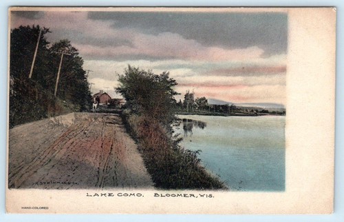 BLOOMER, Wisconsin WI ~ Handcolored LAKE COMO 1908 Chippewa County ...