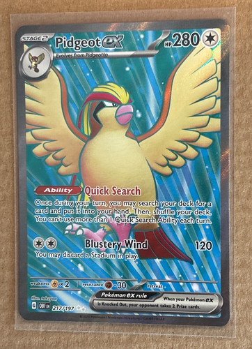 Pidgeot ex - Obsidian Flames #217/197 Rare Holo 2023 Pokémon Trading ...