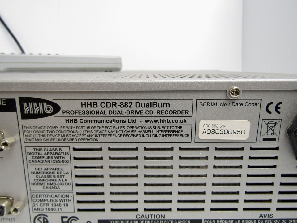 HHB CDR-882 DualBurn Dual Drive CD Recorder Rack-mount Professional ...