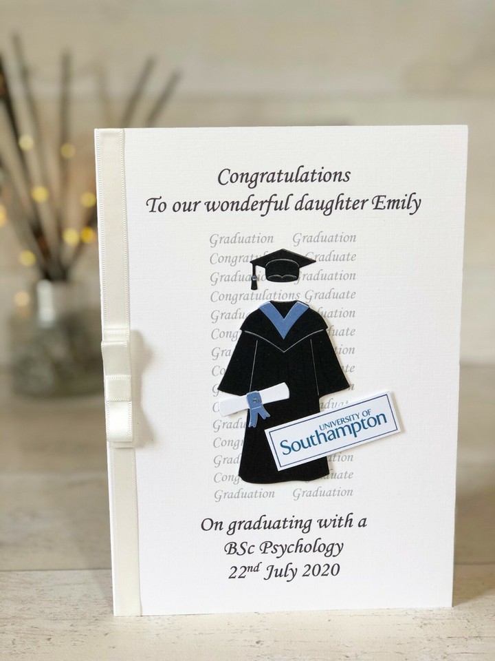 Personalised GRADUATION CARD Masters BSc BA Hons Dr. MA PHD MSc ...
