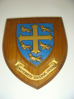 OXFORD UNIVERSITY UNIVERSITY COLLEGE HERALDIC CREST COAT OF ARMS WALL ...