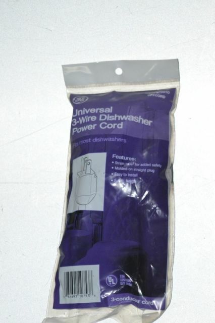 GE Universal 3-wire dishwasher power cord 5.4ft NEW WX09X70910 NEW ...