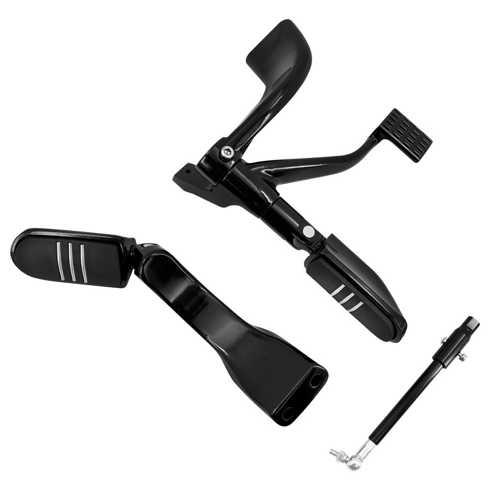 Black Mid Controls Kit Foot Peg Lever For Harley Sportster XL 883 1200 ...
