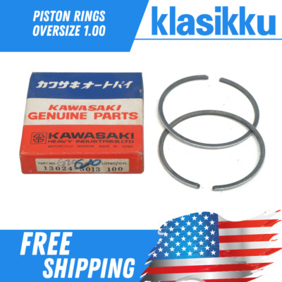 Kawasaki GTO KH110 KH 110 Piston Rings Oversize 1.00 Nos Genuine 13024 ...