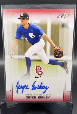 2017 Leaf Perfect Game National Showcase Auto Red #5/5 Jayce Easley #BA ...
