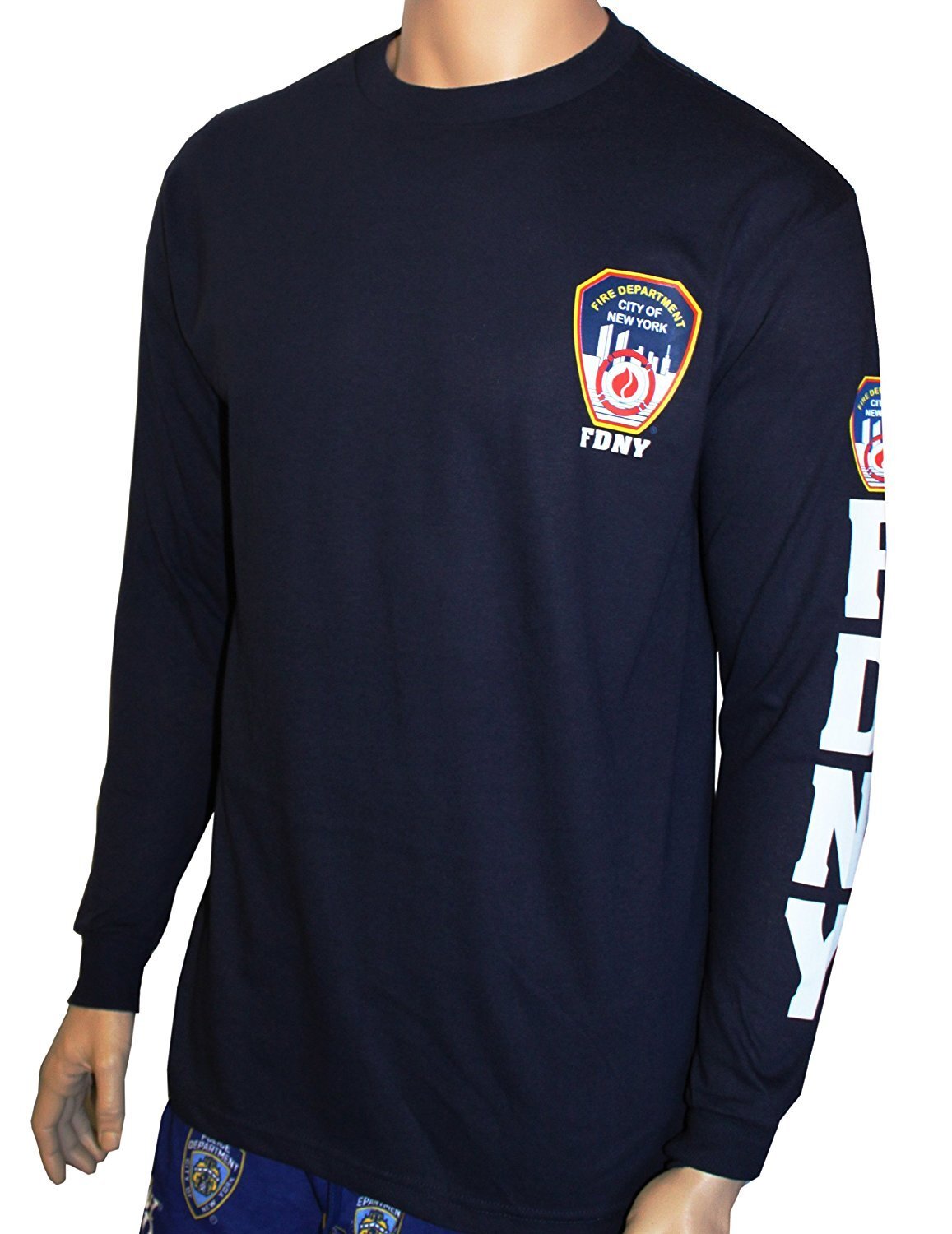 FDNY Long Sleeve Officially Licensed Keep Back 200 Feet T-Shirt Navy | eBay