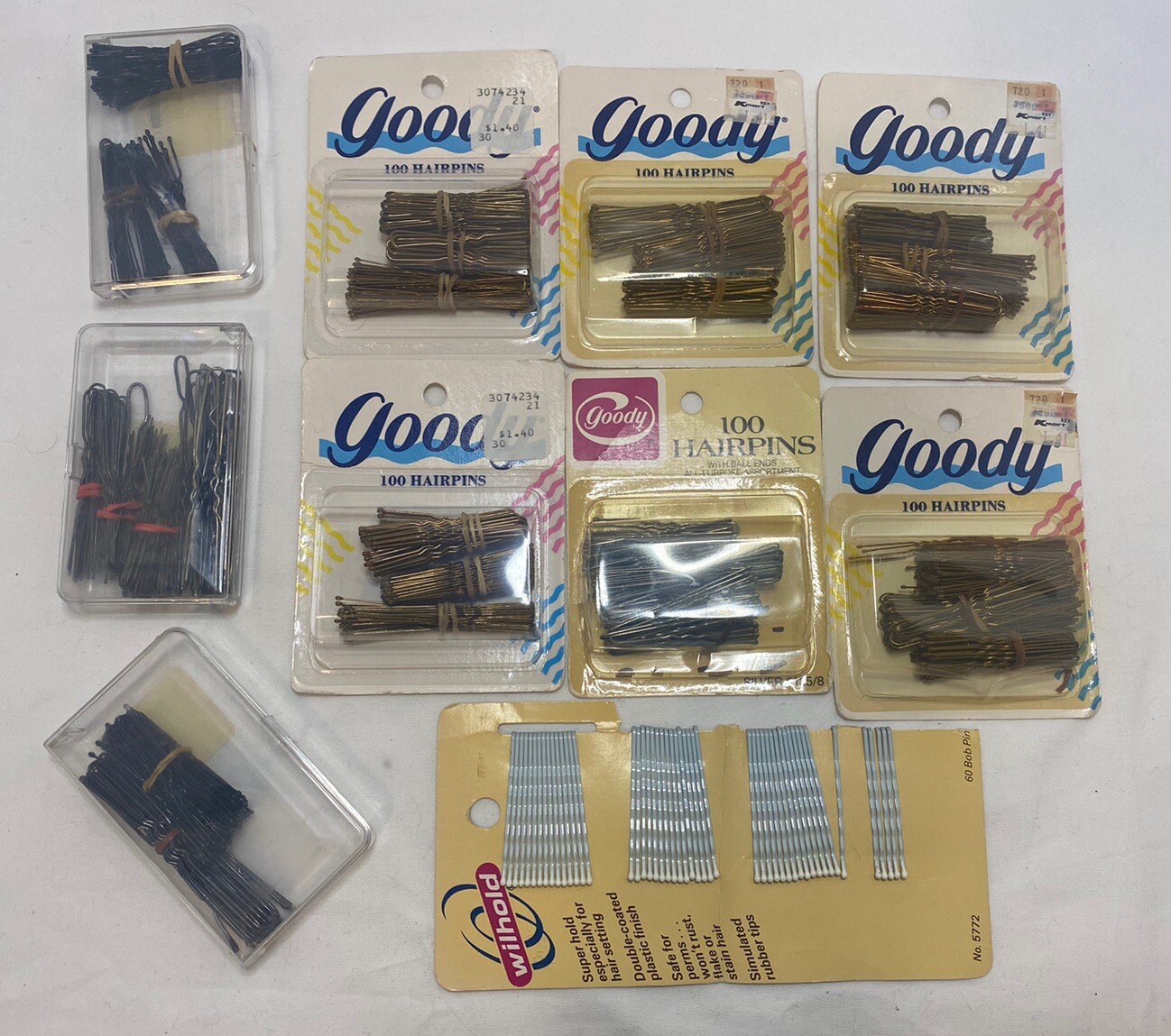 Vintage Goody Hair Bobby Pins Lot Of 7 Boxes Card & Extras 1989 England ...