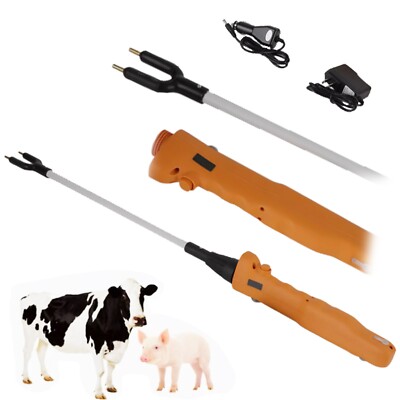 12000V Rechargeable Livestock Prodw/ LED Electric Cattle Prod Stick 34 ...