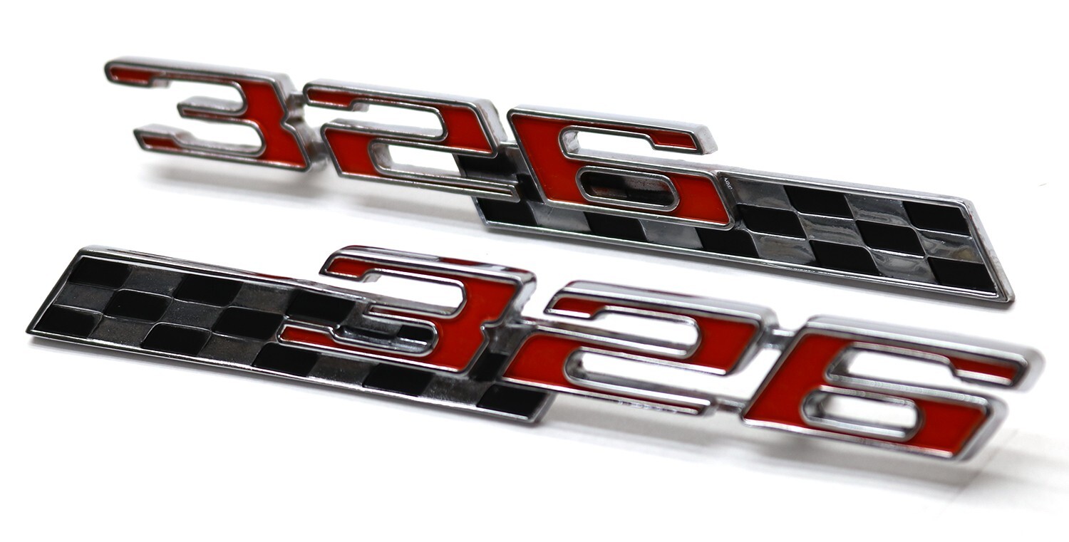NEW "326" Flag Front Fender Emblem Set / For 1965-66 LeMans Tempest ...