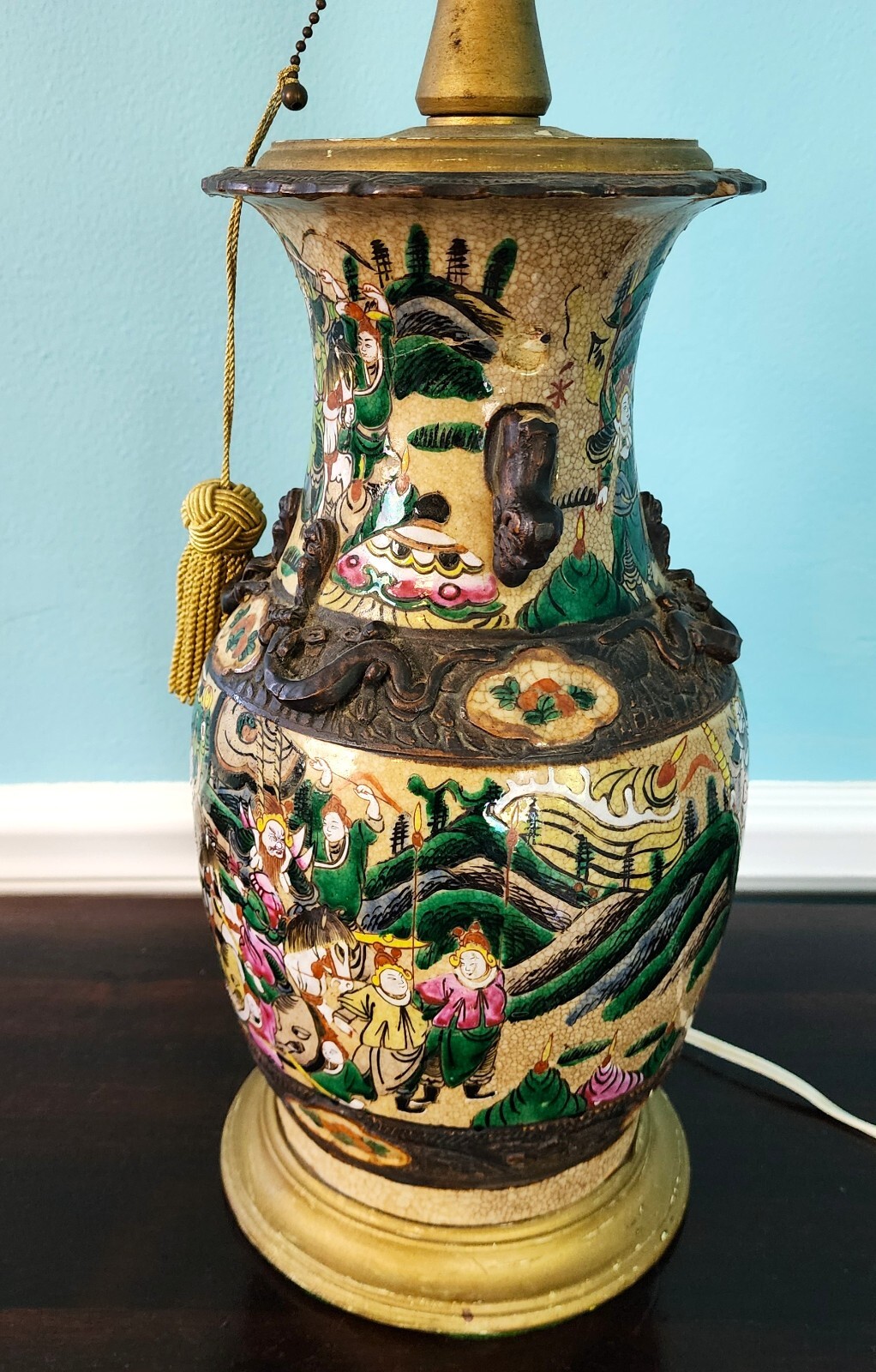 Antique Chinese Nanking Vase Lamp Qing Dynasty 19th Century | eBay