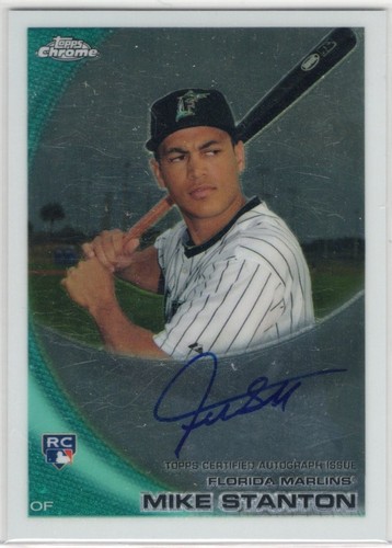 SUPER RARE - Giancarlo Mike Stanton 2010 Topps Chrome #190 Rookie Auto RC Yanks | eBay