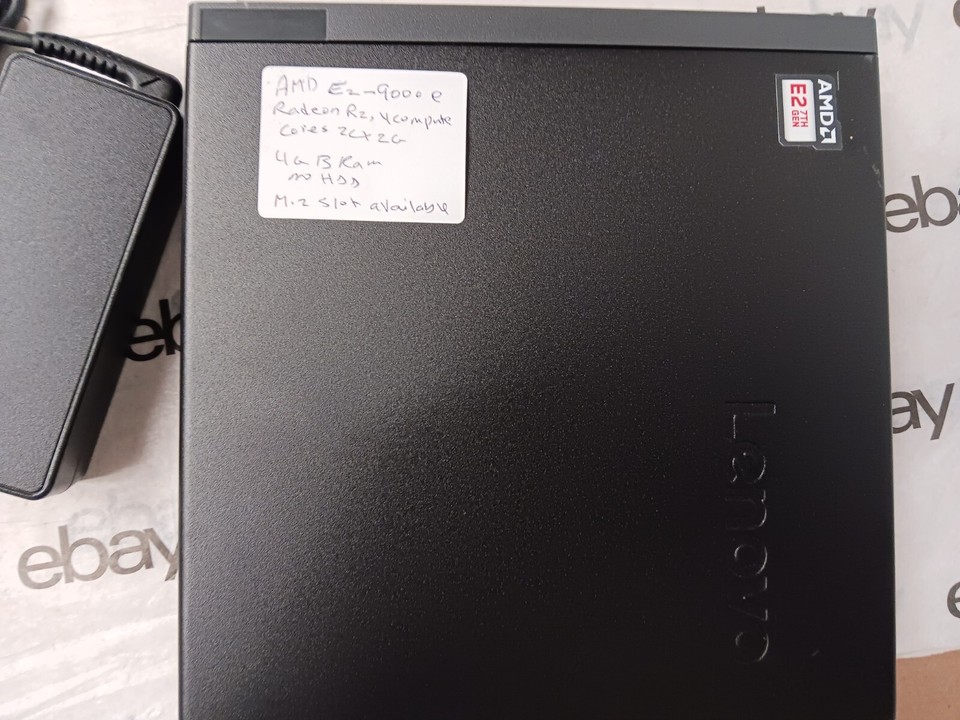 Lenovo ThinkCentre M625q AMD E2-9000e 1.5GHz 4GB RAM Radeon R2 NO SSD ...