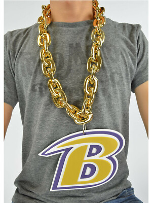New NFL Baltimore Ravens GOLD Fan Chain Necklace Foam 847624067022| eBay