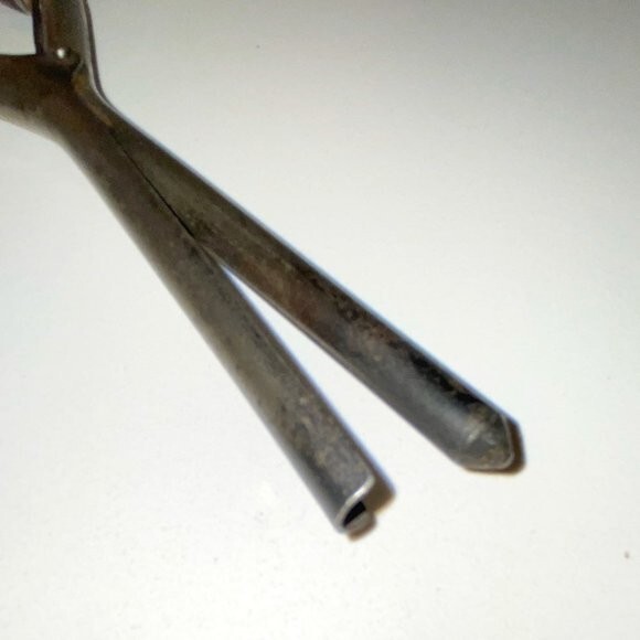 Antique Metal Hair Curling Iron Collectible Wooden Handles Metal Rod | eBay