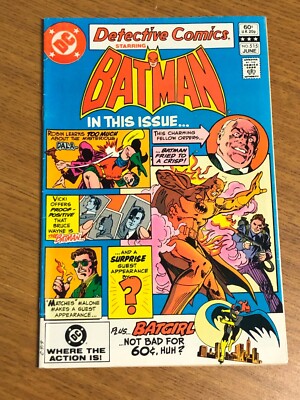 1982 DC COMICS GROUP DETECTIVE COMICS STARRING THE BATMAN ISSUE 515 ...
