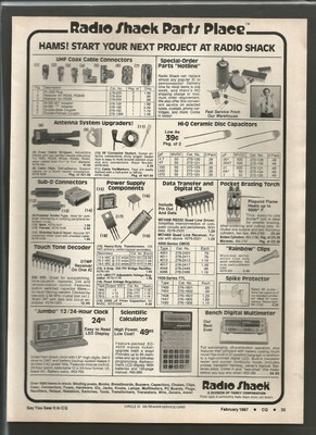 1987 Radio Shack Parts Place Ham Radio Tandy Corporation Vintage Print ...