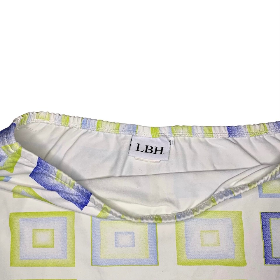LBH Matching Geometric Blue and Green Tennis Top and Skirt Size M | eBay