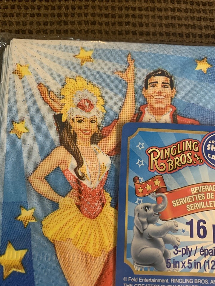Ringling Bros. Barnum & Bailey 16 Napkins New Sealed | eBay UK