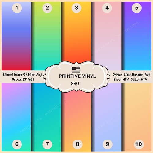 Abstract Gradient Ombre Patterned HTV, Adhesive Vinyl, Heat Transfer ...