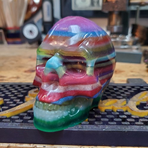Large Epoxy Resin Skull. 22 Layers Of Color. Beauty! | eBay