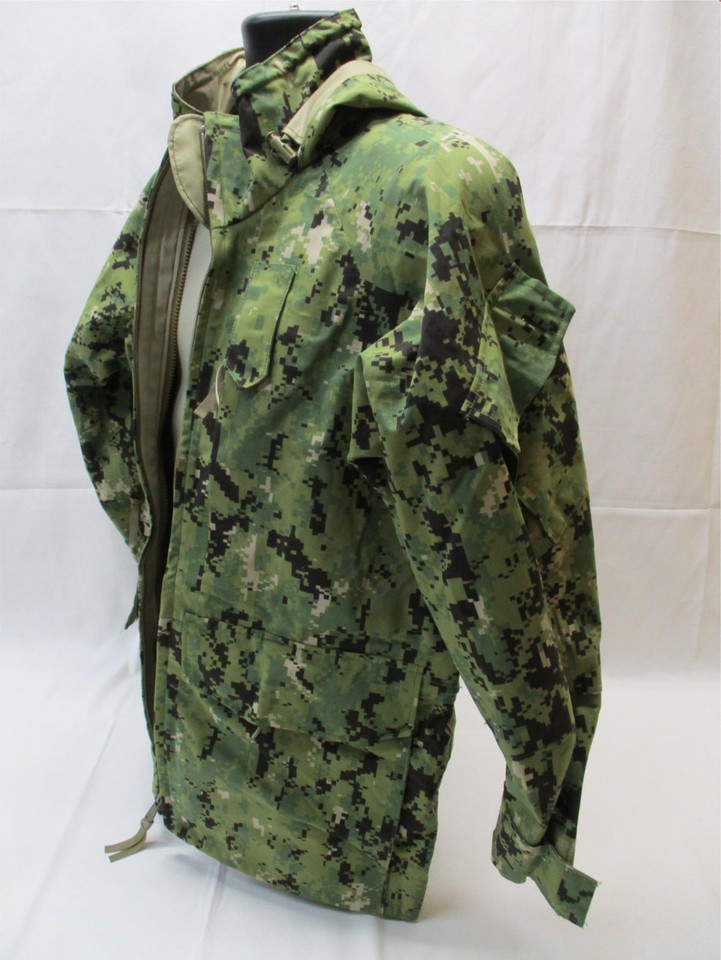 US NAVY AOR2 DIGITAL RAIN WORKING PARKA GORE-TEX JACKET SMALL/XSHORT ...