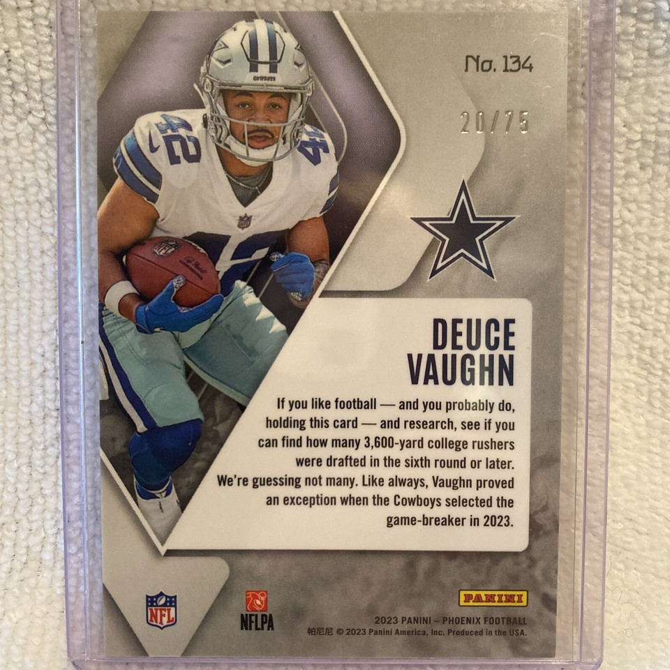 2023 Panini Phoenix Deuce Vaughn RC Yellow Parallel /75 Dallas Cowboys ...