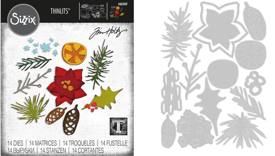 TIM HOLTZ Sizzix Colorize Thinlits Dies - Christmas Santa Snowman ...