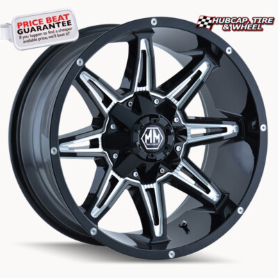 Mayhem Rampage 8090 Black W/Milled Spokes- 20X10- 6X135 BP, -20 MM Ofs ...