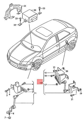 Genuine Level Sensor With Poles Left Rear VW AUDI CC Eos 3C0941307A | eBay
