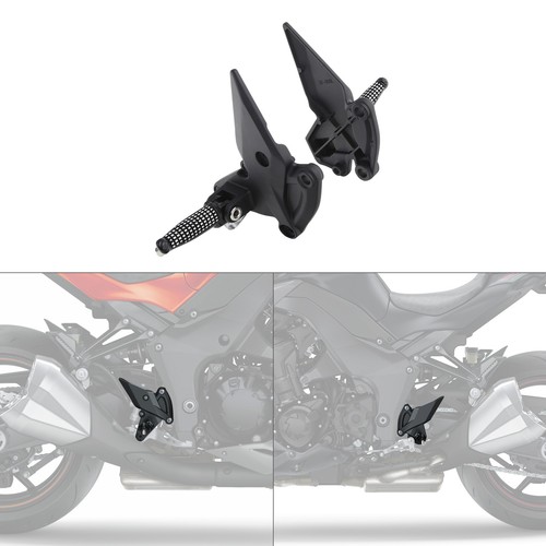 Matte Black Front Footpegs Footrests Bracket Fit For Kawasaki Z1000 ...