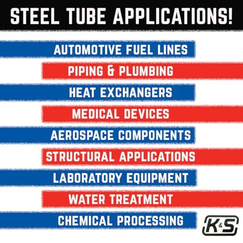 K & S Precision Metals 87121 Round Stainless Steel Tube, 7/16" OD x 22 ...