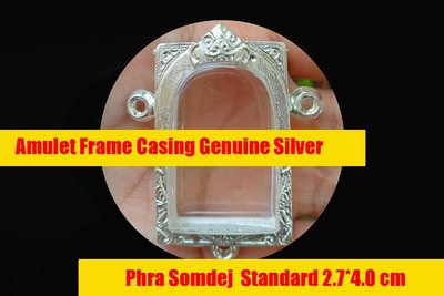 Amulet Frame Casing Genuine Silver Old Work Wearing Phra Somdej ...