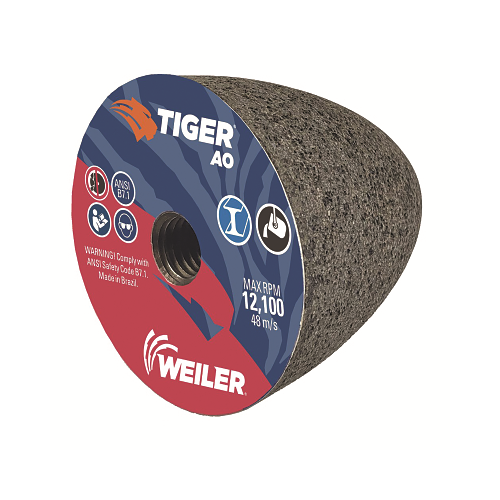 Weiler Tiger Ao Grinding Cone, 3 Inches Dia, 24 Grit, 5/8 Inches To 11 ...