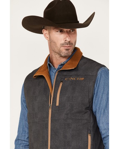 Cinch Men's Herringbone Concealed Carry Zip-Front Softshell Vest ...