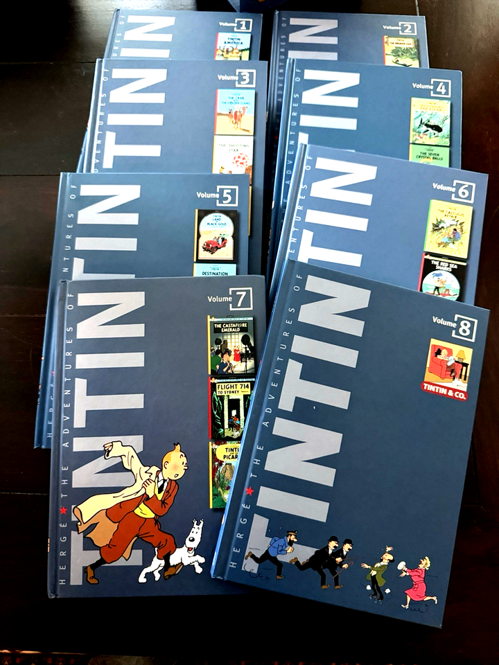 The Adventures of Tintin, Eight Book Set - Blue Slipcase, Excellent ...