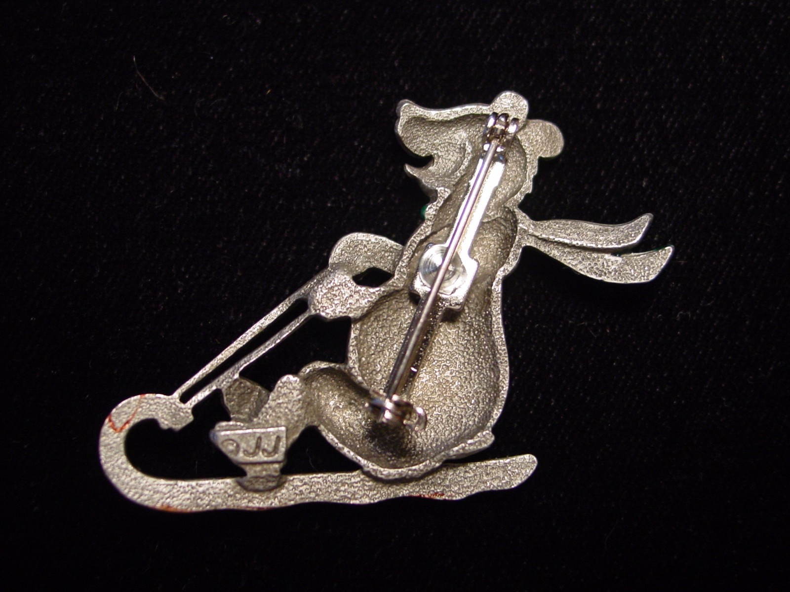 "JJ" Jonette Jewelry Silver Pewter 'BEAR on Sled' Christmas Pin | eBay