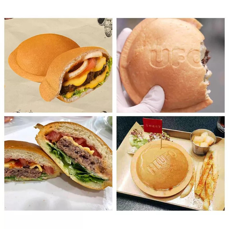 Ice Cream Burger Maker UFO Single/Double Head Ice Cream Filling Waffle ...