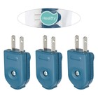 3Pcs Replacement Electrical Plug Male Connector Plug 2 Prong Plug ...