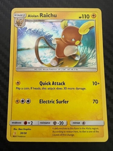 Pokémon TCG Alolan Raichu Trainer Kit Lycanroc & Alolan Raichu 30/30 ...