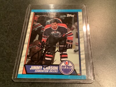 Jimmy Carson Kings Red Wings Oilers 1989 Topps Signed Autographed Card ...