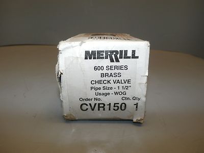 New Merrill 1 ½ Solid Brass Check Valve 200 PSI CVR150 | eBay