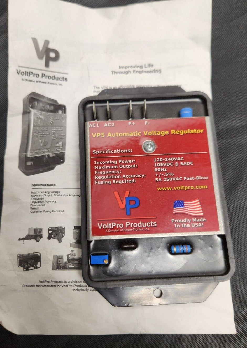VOLTPRO PRODUCTS VP5 Automatic Voltage Regulator 120-240VAC 105DC OUT --NOS-- | eBay