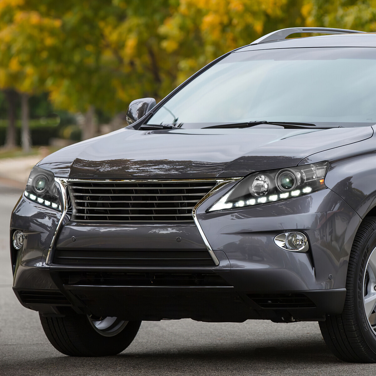 For 2013-2015 Lexus RX350 RX450H Black Clear LED DRL Projector ...