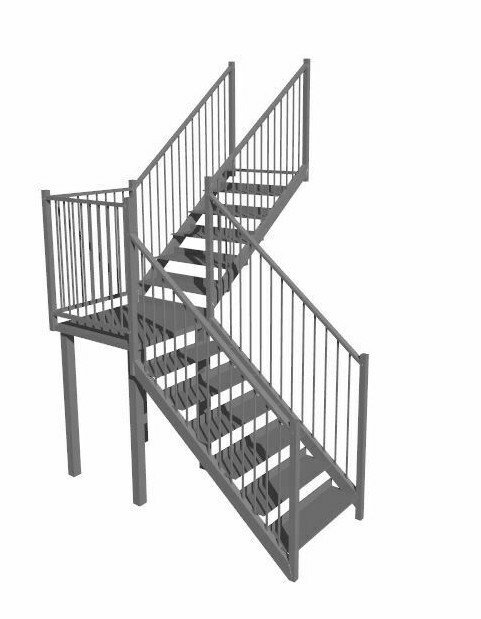Steel Staircase: L shape - Residential - Custom Made to Order - Inc VAT ...
