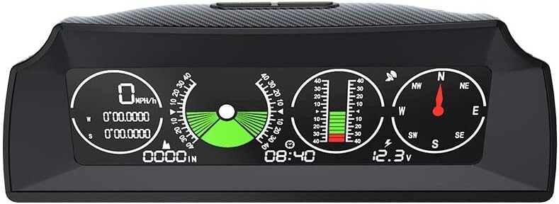 Car Inclinometer Off-road Clinometer for Pitch & Roll Angle, Slope Meter