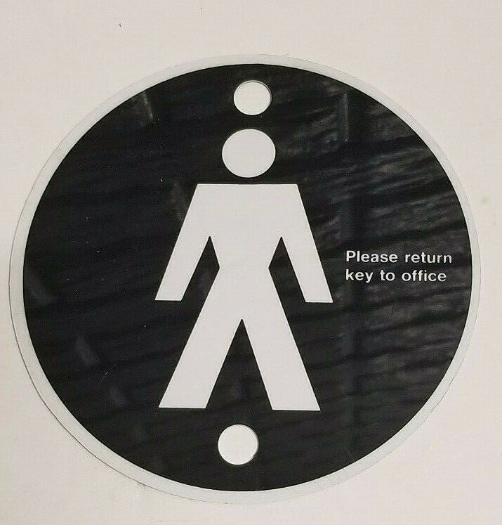 Vintage Men Bathroom Key Holder Gas Station Bathrooms 6" diameter 2 ...