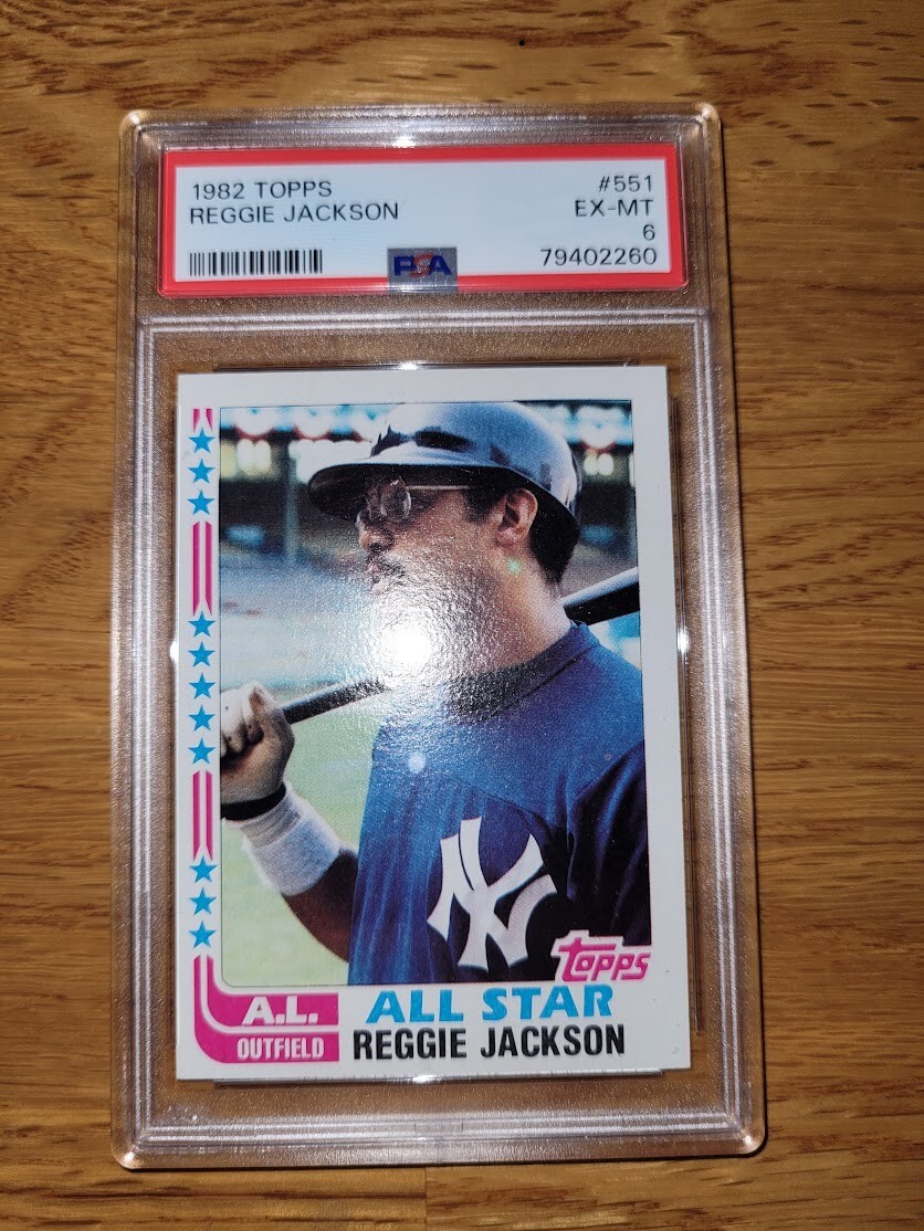 1982 Vintage Topps # 551 Reggie Jackson All Star PSA 6 EX-MT 1/2 OFF ...