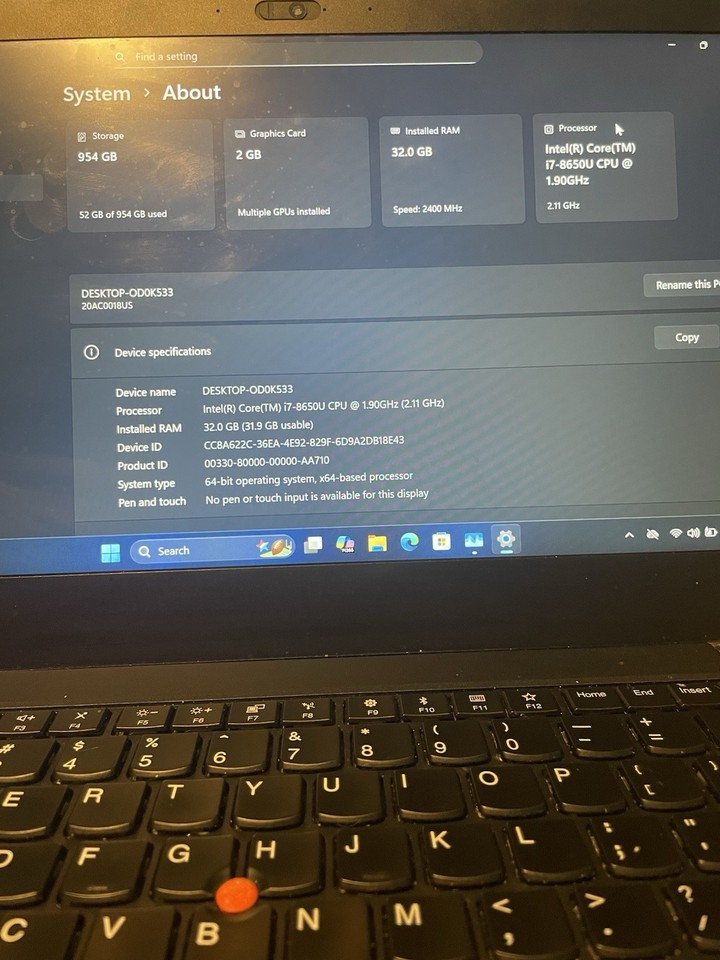 Lenovo Thinkpad T480 i7-8650U 32GB RAM 1TB SSD GeForce MX150 | eBay